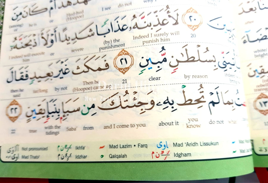 MAQDIS, Noble Quran with Word-by-Word English translation and Colour C